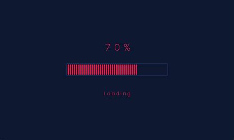 70 Percent Uploading Progress Bar Red Loading And Processing Menu Bar Design 16901609 Vector