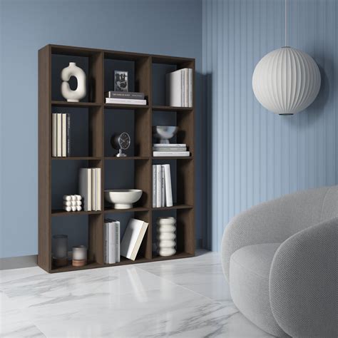 ᐉ Полиця для книг на 12 комірок Венге темний M 8 • Краща ціна в Києві Україні • Купити в Епіцентр