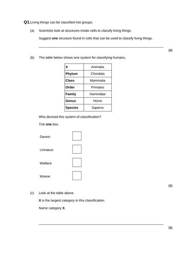 Classification Gcse Aqa Combined Science Teaching Resources Classification Gcse Aqa Combined Science Teaching Resources