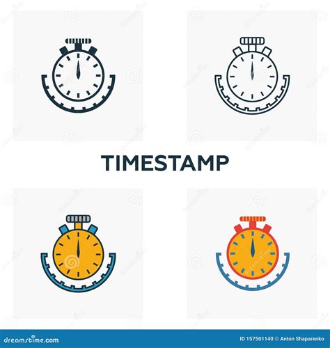 Timestamp Icon Set Four Elements In Diferent Styles From Crypto Currency Icons Collection Stock