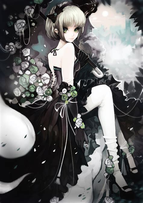Safebooru 1girl Alternate Costume Bare Shoulders Black Gloves Dress