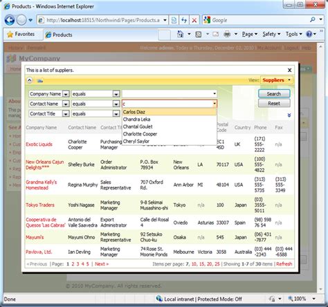 Code On Time Auto Complete Lookup Style