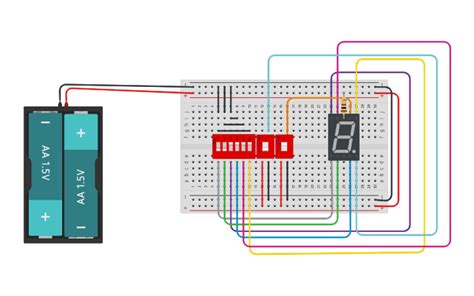 Circuit Design Desafio Com Dip E Visor De Sete Segmentos Tinkercad