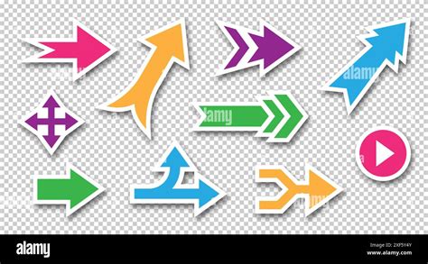 Arrow Stickers Pointer Icons Round Button Rotate Or Swirl Label