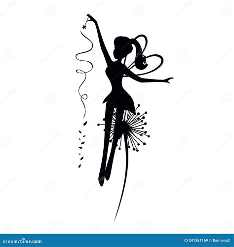 Silueta Negra De Hadas Aislado Imagen De Clip Vectorial Ilustración