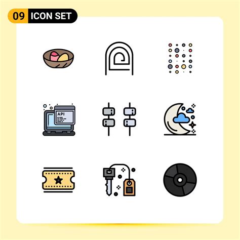 Universal Icon Symbols Group Of 9 Modern Filledline Flat Colors Of Programming Javascript