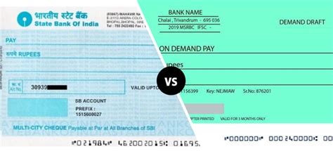 Differences Between A Cheque And Demand Draft Legal