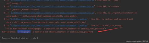 Runtimeerror Cryptography Is Required For Sha256password Or Cachingsha2pqq5b18f3129ef92的技术