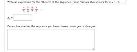 solved write an expression for the nth term of the sequence