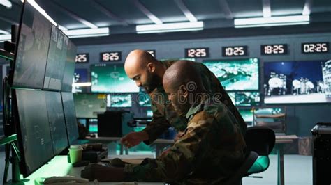 Intelligence Corps Colleagues Read Mission Case File Stock Video