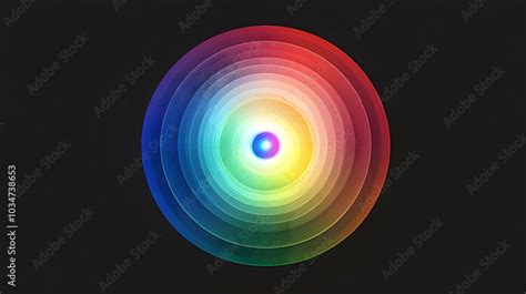Vibrant Circular Rgb Spectrum A Soft Glow Radiating Outward In A Full