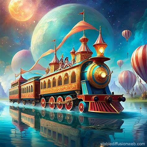 Circus Train On Water Stable Diffusion Online