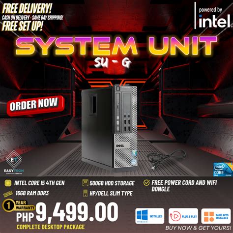 EASYTECH Intel Core I3 4th Gen 16GB RAM 500GB HDD System Unit G Shopee Philippines