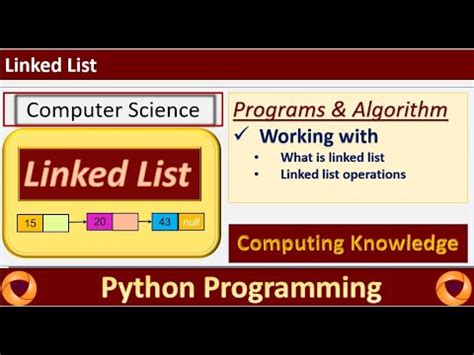 Linked List In Python Data Structure Operations Of Single Linked List YouTube