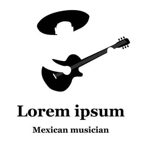 로고 멕시코 음악가 벡터 일러스트 레이 션 프리미엄 벡터