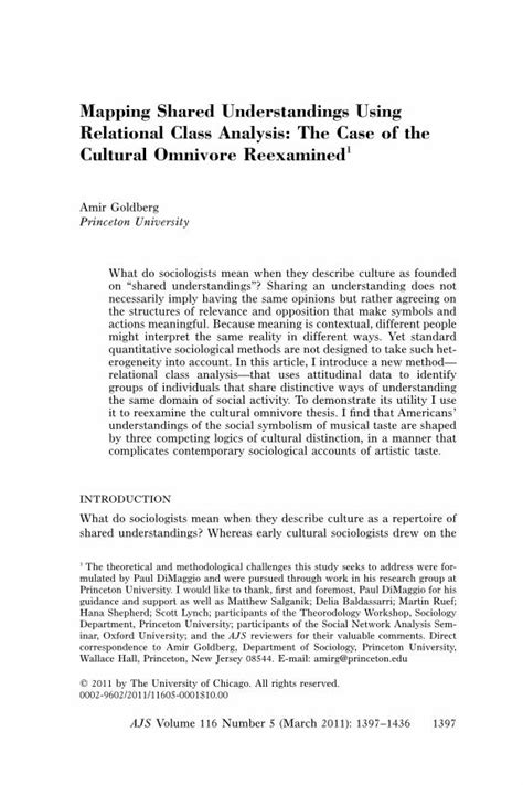 Pdf Mapping Shared Understandings Using Relational Class Analysis