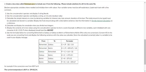 Solved Create A Java Class Called Datatypes Java To Chegg