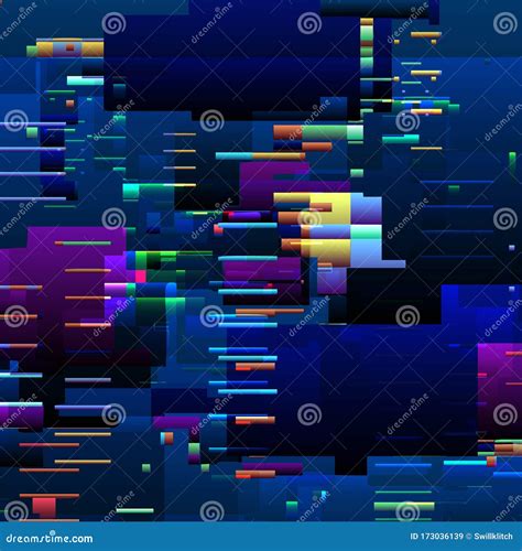 Abstract Glitch Background With Colorful Pixel Error Lines And Graphic