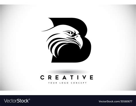 Letter B Eagle Logo With Creative Head Royalty Free Vector