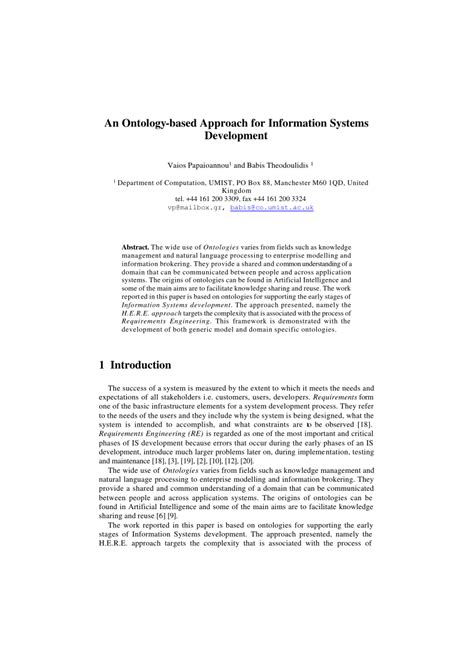 pdf an ontology based approach for information systems development