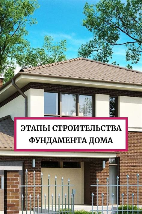 Этапы строительства фундамента дома Фундамент дома Дом Строительство