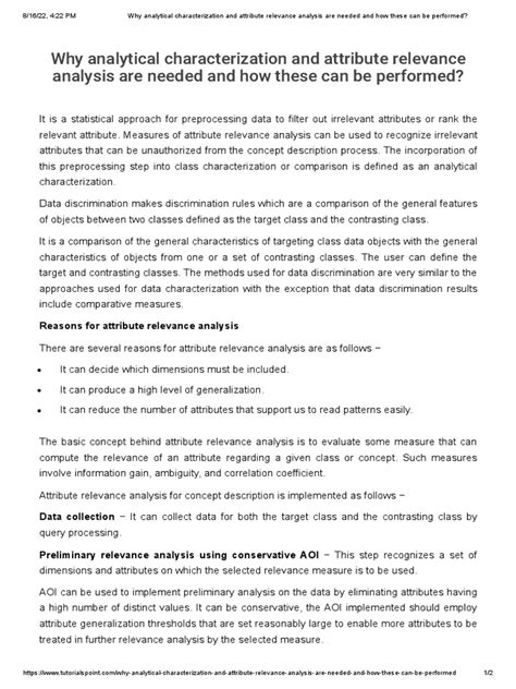 Attribute Relevance Analysis Unit3 Pdf