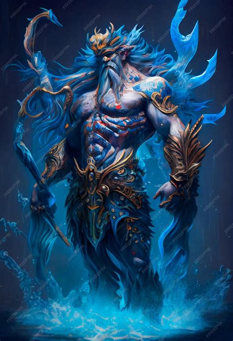 Premium Photo Digital Art Of Poseidon Ancient Greek God Of The Sea