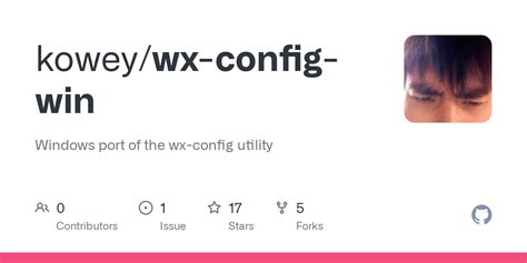 GitHub Kowey Wx Config Win Windows Port Of The Wx Config Utility