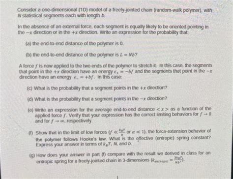 Solved Consider A One Dimensional D Model Of A Chegg