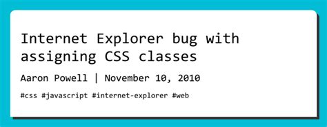 Internet Explorer Bug With Assigning Css Classes