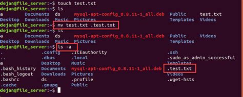 how to view and create hidden files in linux