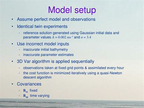 Ppt Variational Data Assimilation For Morphodynamic Model Parameter