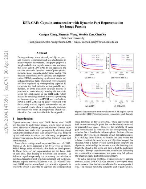 pdf dpr cae capsule autoencoder with dynamic part representation for
