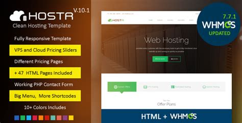 hostr awesome whmcs and html clean hosting responsive template by