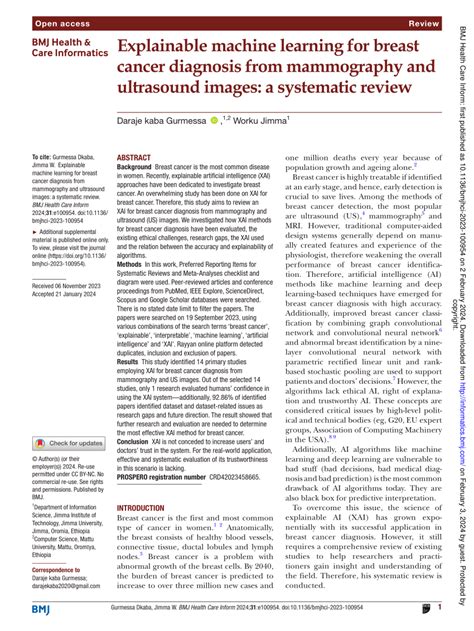 Pdf Explainable Machine Learning For Breast Cancer Diagnosis From Mammography And Ultrasound