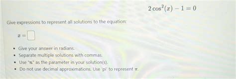 Solved Quadratic Trigonometric Equation With Tangent Chegg Com