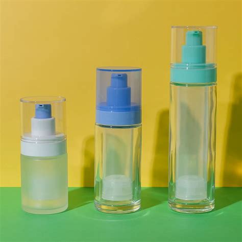 Refillable Glass Airless Pump Bottles 15ml 30ml 50ml Ukpack