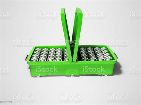 녹색 비치 냉장고 두 측면에 열려있는 물에 대 한 3d 그림자와 함께 회색 배경에 렌더링 0명에 대한 스톡 사진 및 기타 이미지 0명 가방 가정 생활 Istock