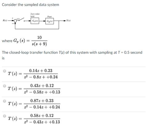 Solved Consider The Sampled Data System Zero Order Hold