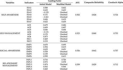 Construct Validity Of The Measurement Model For Emotional Intelligence Download Scientific