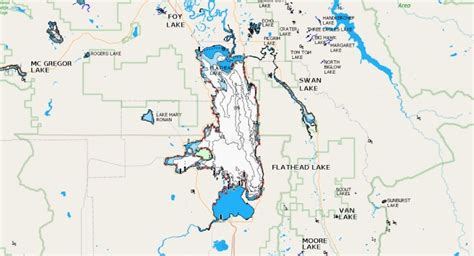 Flathead Lake Nautical Chart And Depth Map
