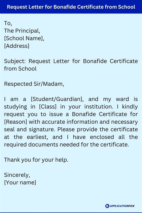 9 samples application for bonafide certificate