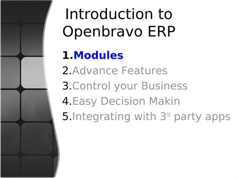 Openbravo ERP Overview PPT