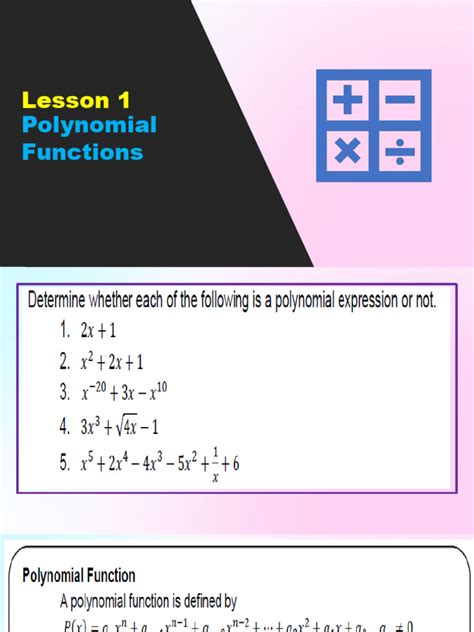 Week1 Lecture 1 Polynomial Functions Pdf Teaching Methods And Materials