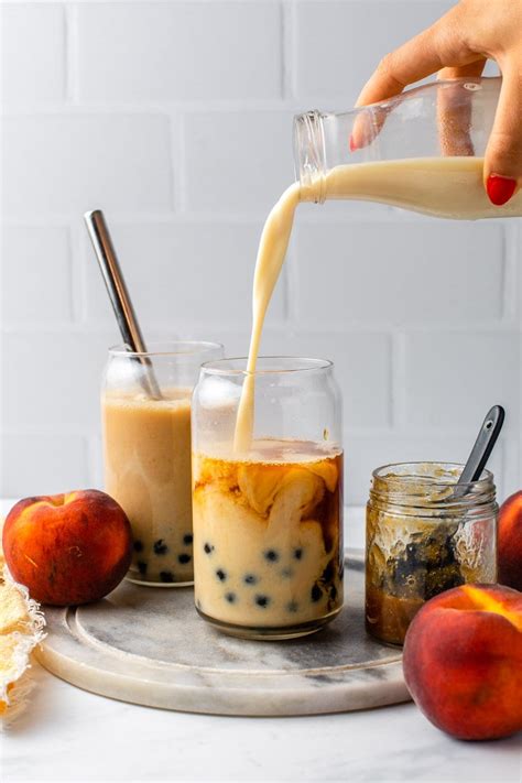 Peach Bubble Tea Milk Tea Recipe Boba Tea From My Bowl