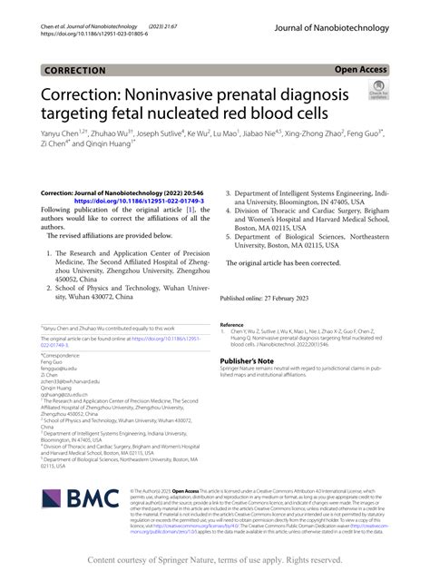 Pdf Correction Noninvasive Prenatal Diagnosis Targeting Fetal
