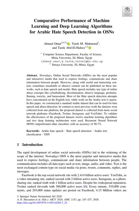 Pdf Comparative Performance Of Machine Learning And Deep Learning