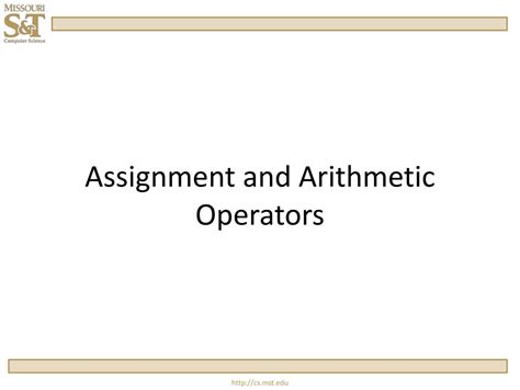 Ppt Assignment And Arithmetic Operators Powerpoint Presentation Free Download Id2248198
