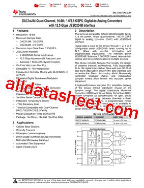 DAC J Datasheet PDF Texas Instruments