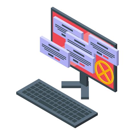 premium vector unauthorized pc access icon isometric vector banned